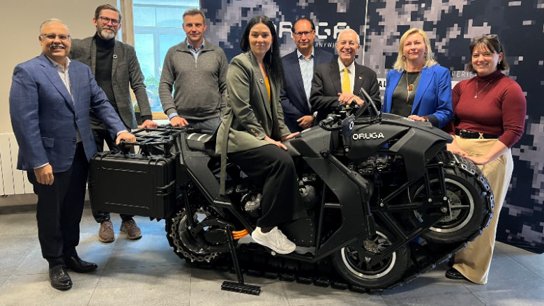 Latvian startup demonstrates single-track 'Zombie Apocolypse' bike